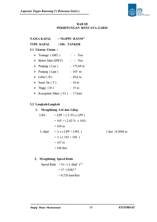 Rencana Garis (Lines Plan) - Cara Membuat Kapal Tanker | DOCX