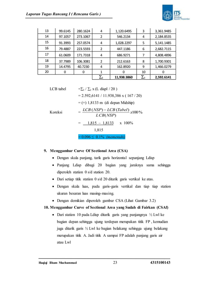 Rencana Garis (Lines Plan) - Cara Membuat Kapal Tanker | DOCX