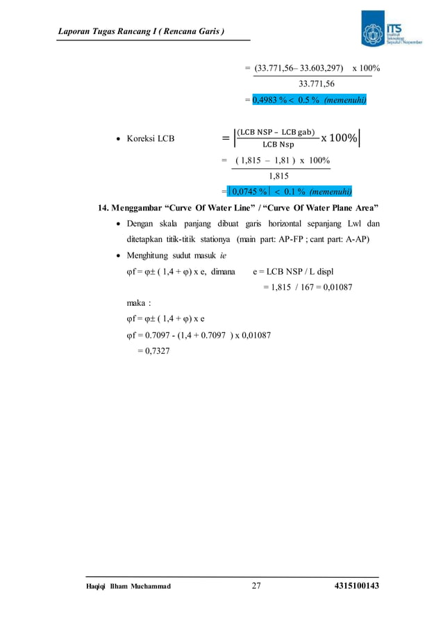 Rencana Garis (Lines Plan) - Cara Membuat Kapal Tanker | DOCX