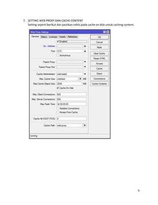 Membangun Proxy Server Pada Mikrotik | PDF