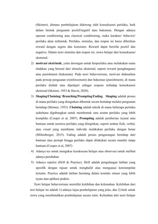 CMAP Learning Theory (Behaviorisme, Kognitivisme, dll) | DOCX