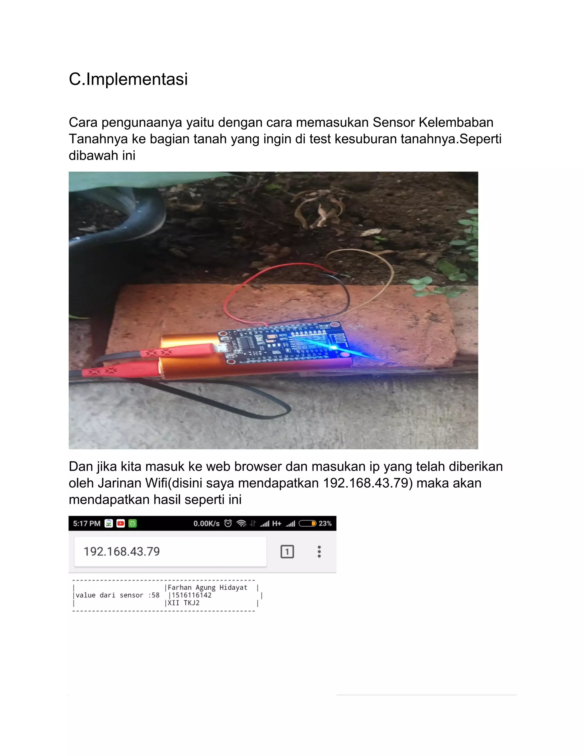IoT Arduino untuk mengecek kelembaban tanah | PDF