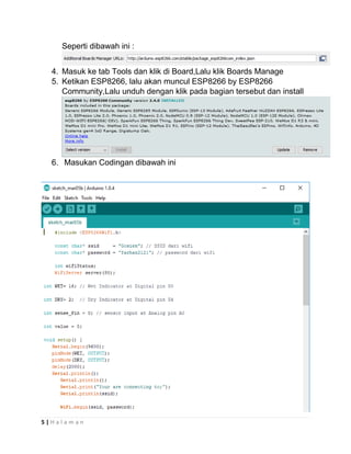 IoT Arduino untuk mengecek kelembaban tanah | PDF
