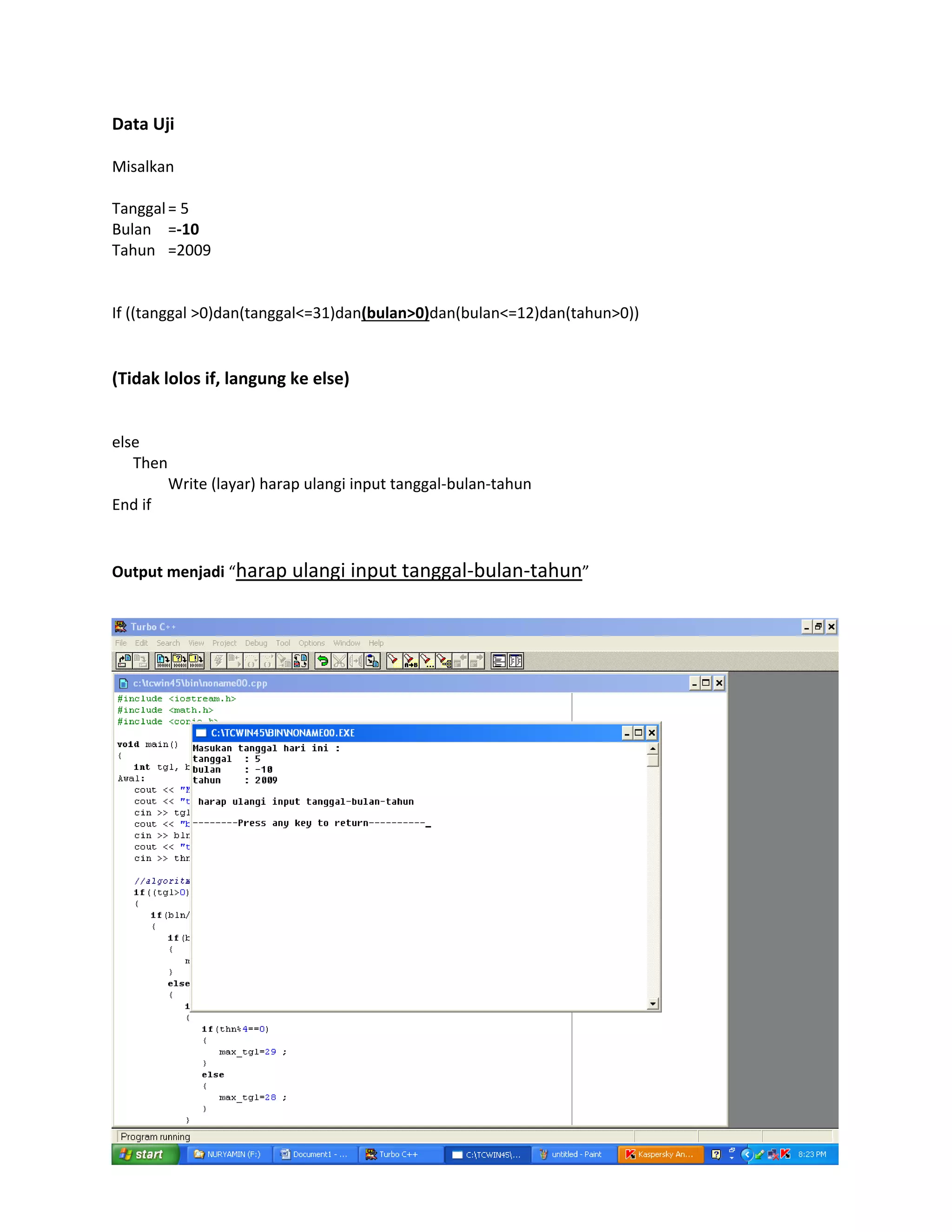 DDP : Menampilkan Output Tanggal Hari Besok Berdasarkan Input Tanggal Hari Ini | PDF
