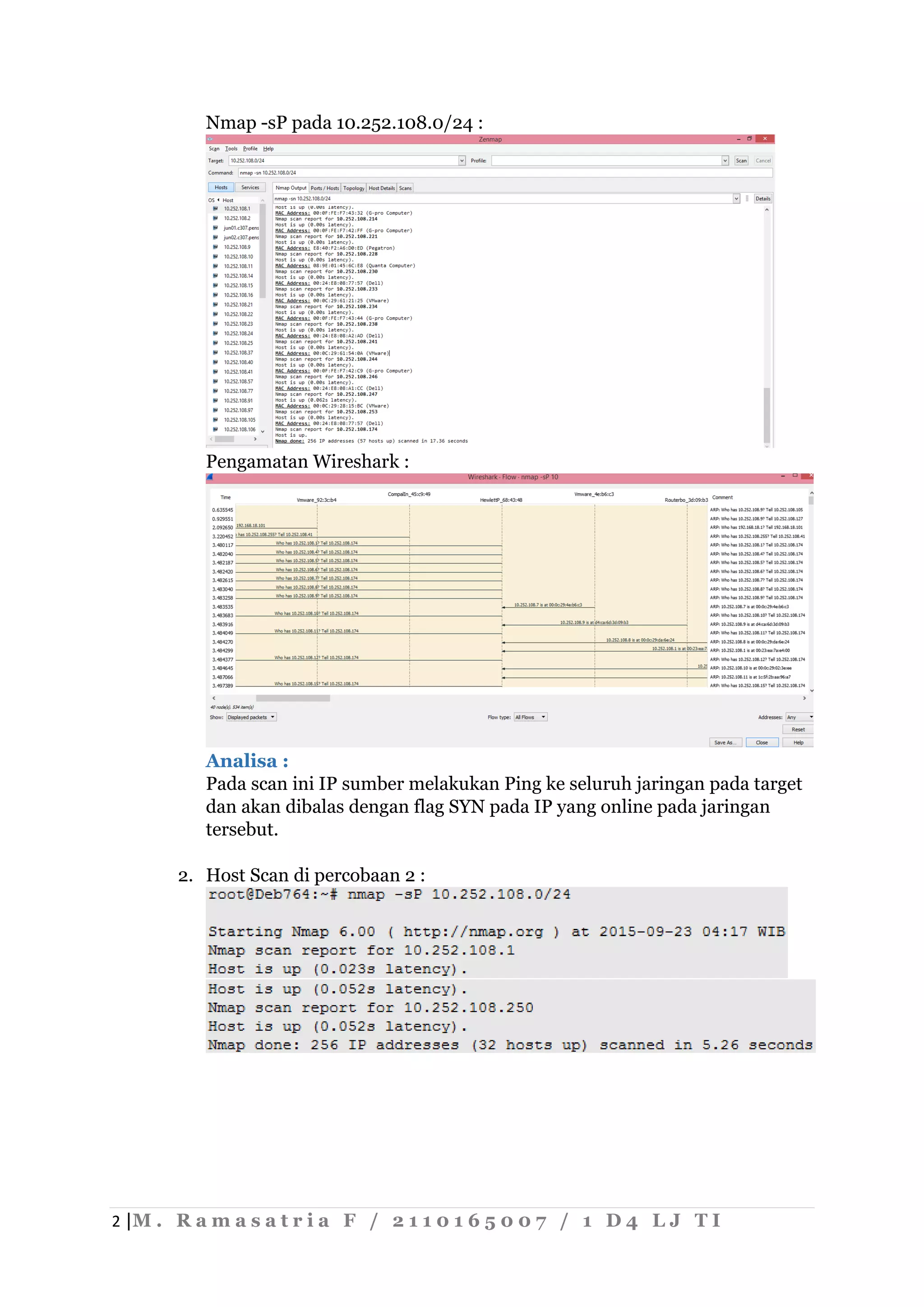 Laporan tugas keamanan jaringan network scanning | PDF