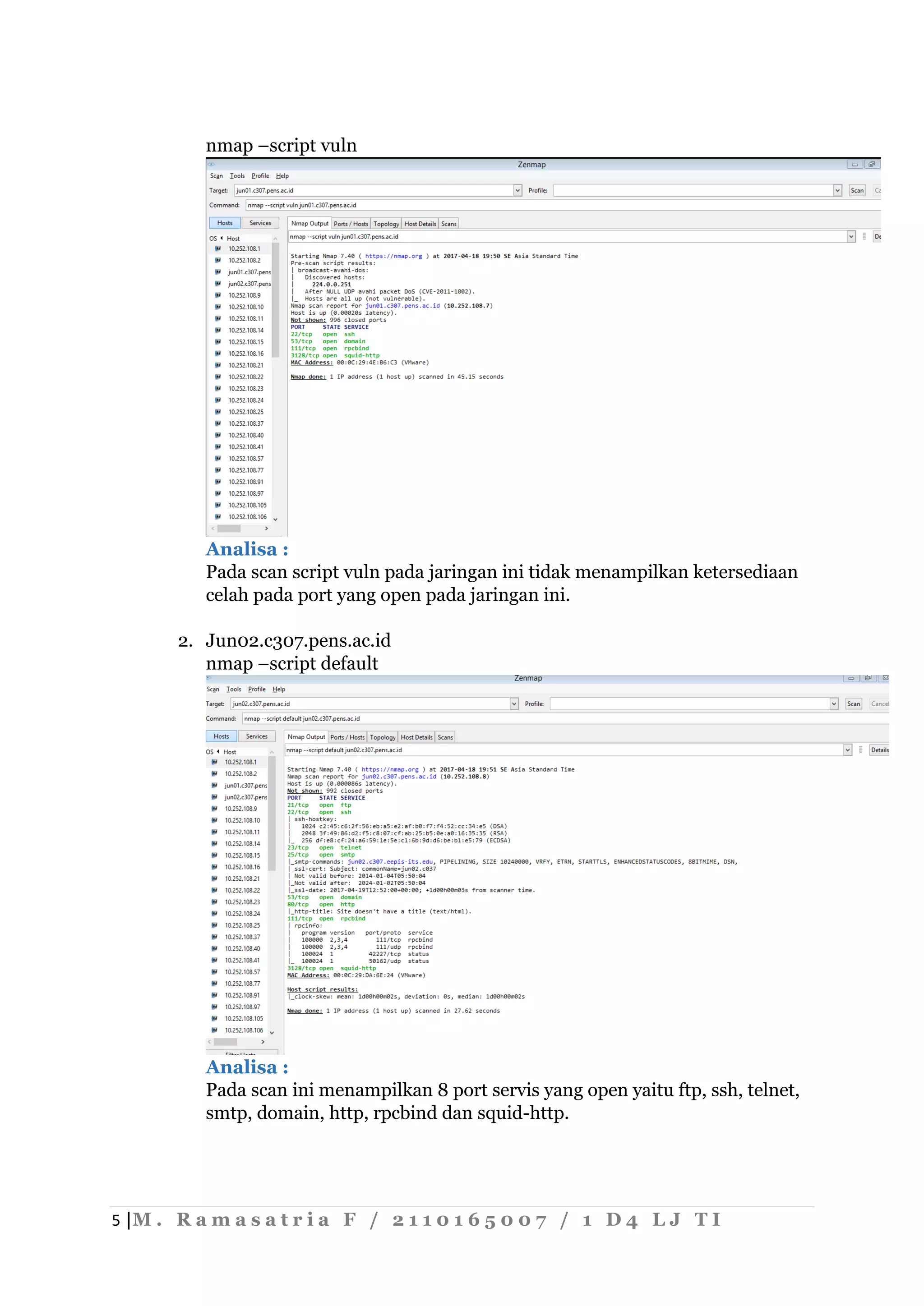 Laporan tugas keamanan jaringan network scanning | PDF