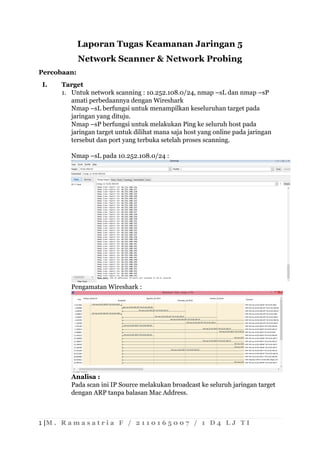 Laporan tugas keamanan jaringan network scanning | PDF