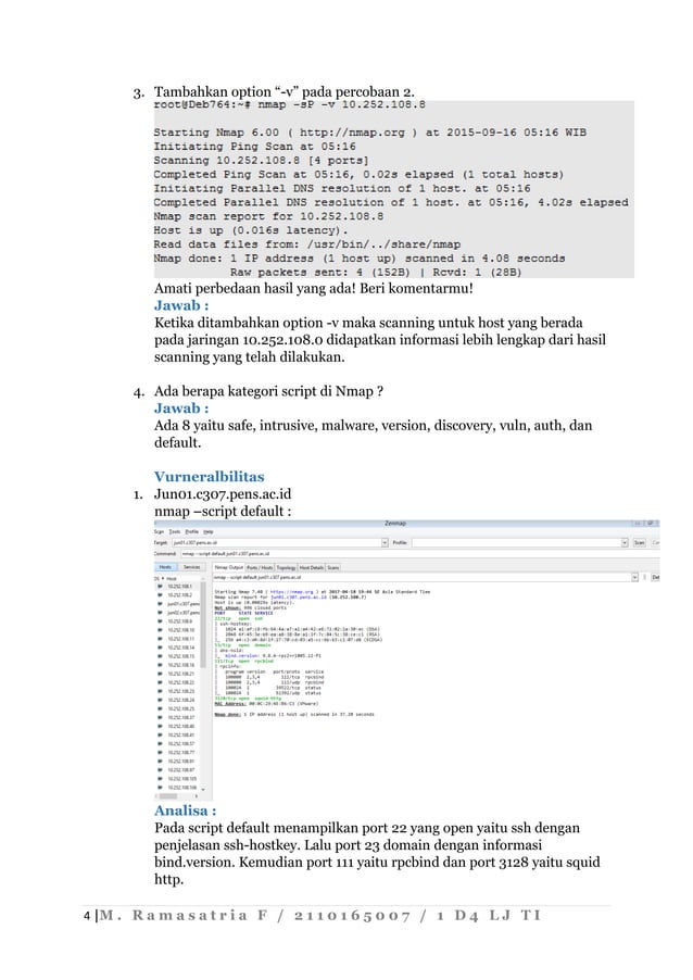 Laporan tugas keamanan jaringan network scanning | PDF