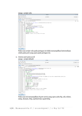 Laporan tugas keamanan jaringan network scanning | PDF