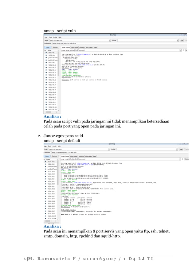 Laporan tugas keamanan jaringan network scanning | PDF
