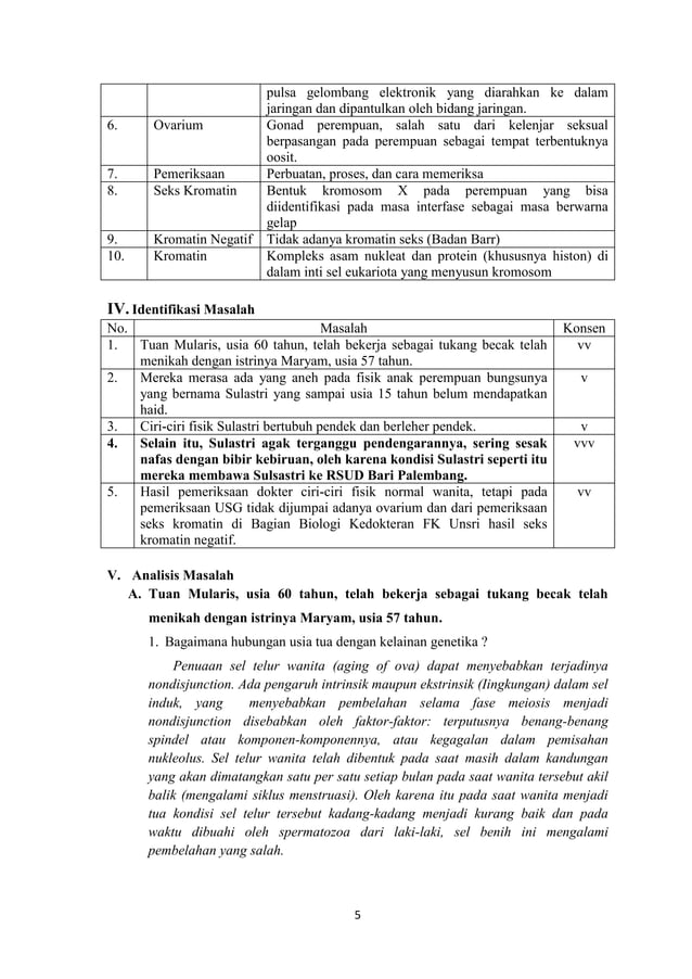 Laporan Tutorial Skenario A Blok 4 (Sindrom Turner) | PDF