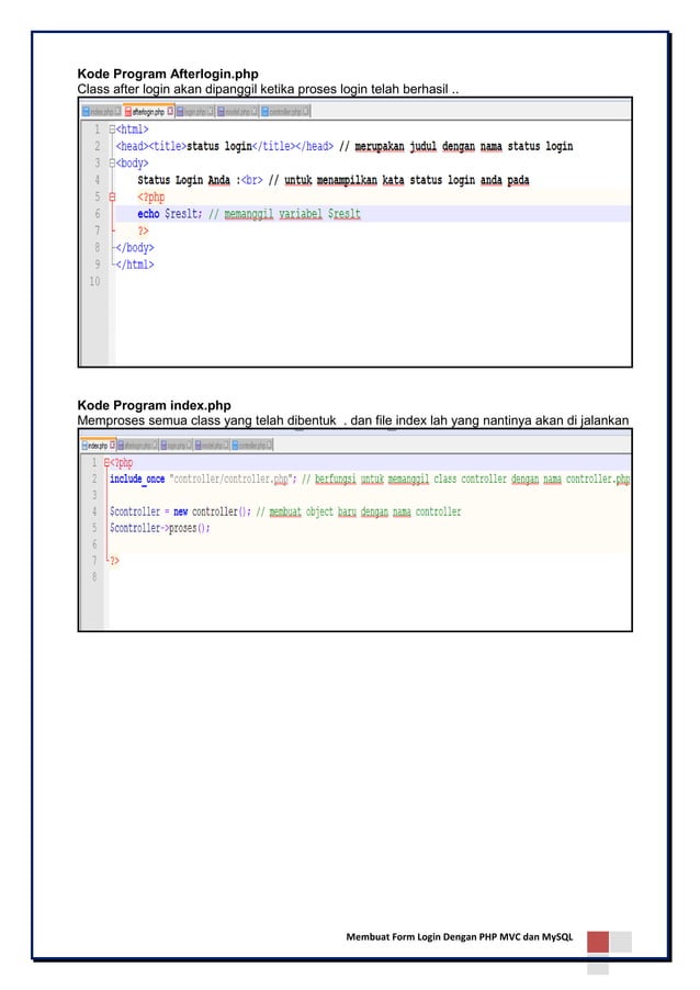 Laporan tutorial form login php menggunakan mvc | PDF Laporan tutorial form login php menggunakan mvc | PDF