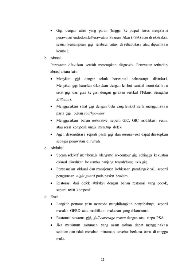 Laporan Tutorial Atrisi, Abrasi, Abfraksi & Erosi | DOCX