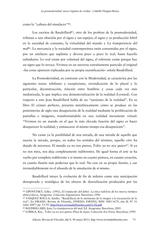'La posmodernidad; nuevo 'régimen de verdad', violencia metafísica y ...