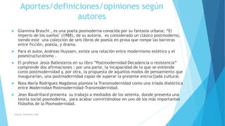 La postmodernidad y sus principales representantes | PPTX