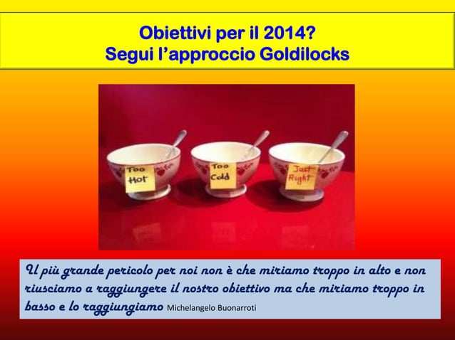 L'APPROCCIO GOLDILOCKS. L'EFFETTO PENDOLO | PPT