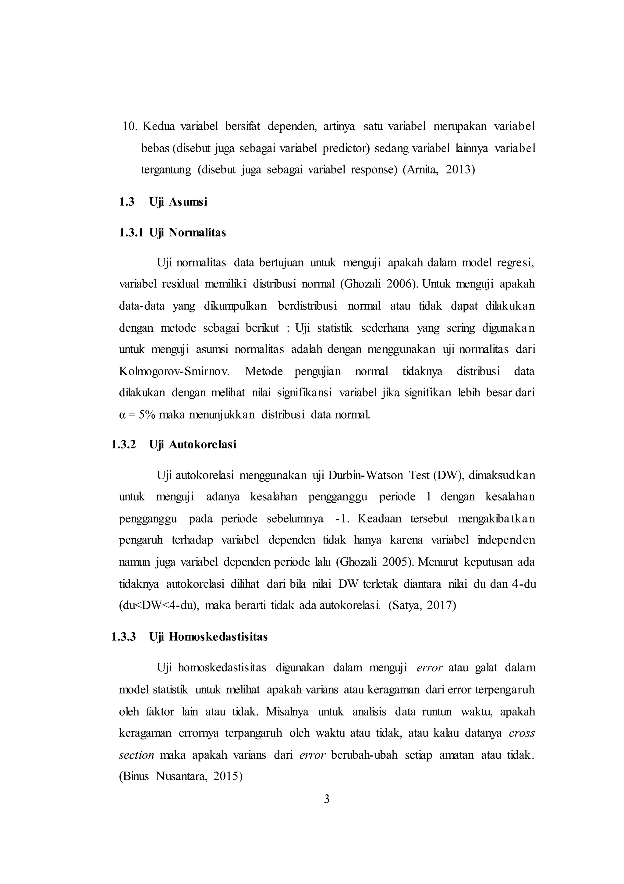 Analisis Regresi Liniear Sederhana | DOCX