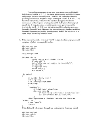 Praktikum Pemrograman Komputer Acara 3 | PDF