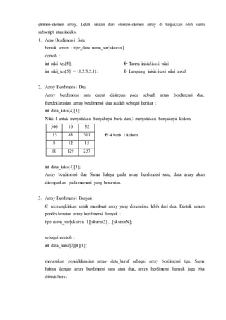 Laprak algo (array dan seleksi data) | PDF