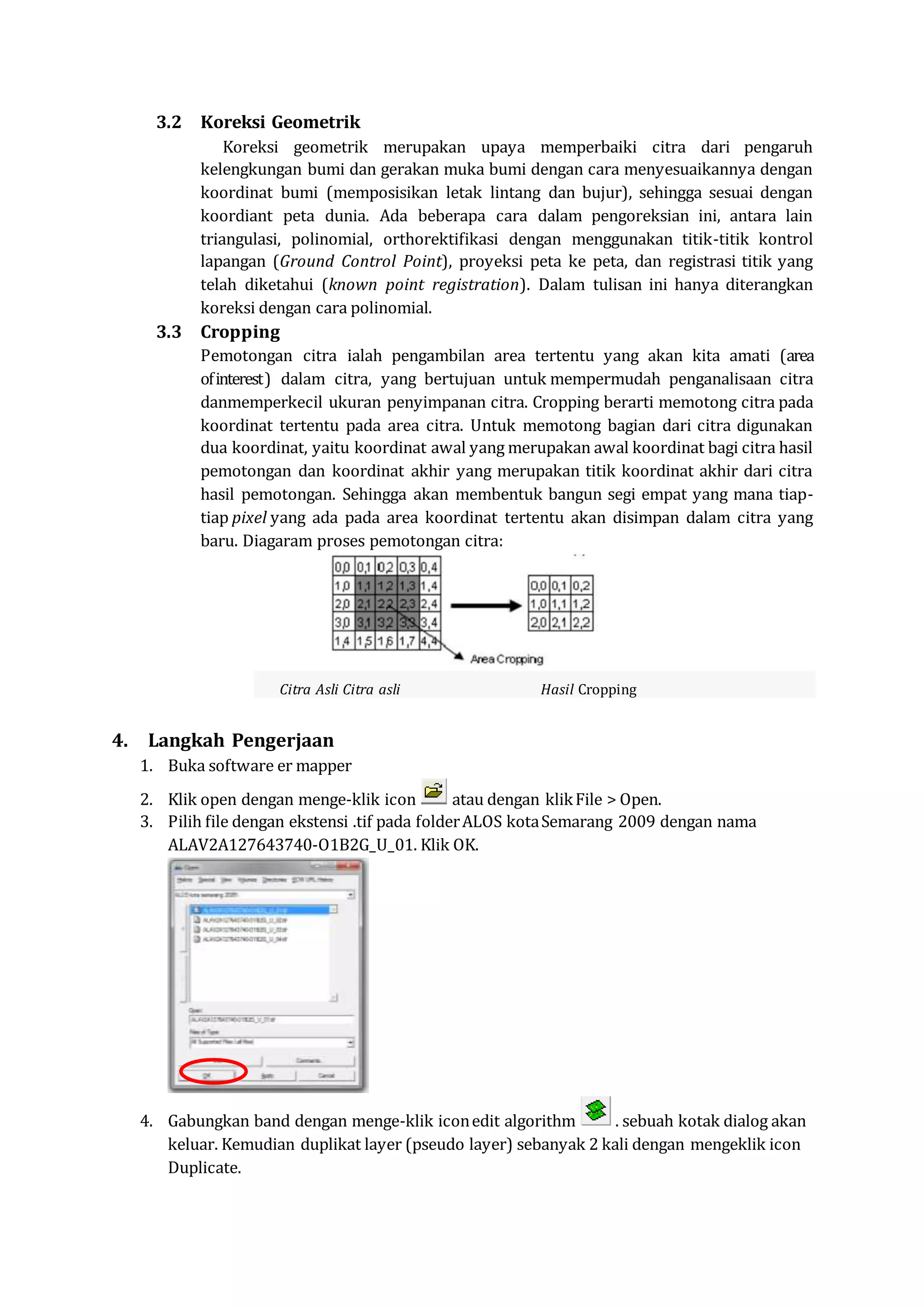 Laprak Interpretasi Ruang: Cropping Citra dg ER Mapper | DOCX