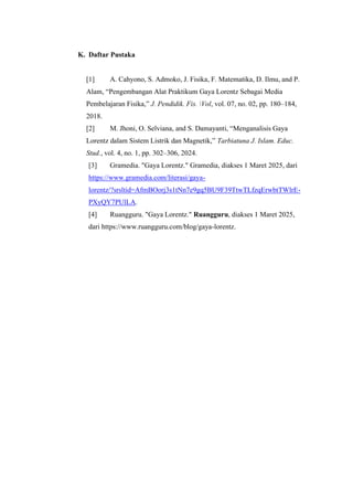 LAPRAK FISIKA DASAR BAB 1 : GAYA LORETNZ | PDF