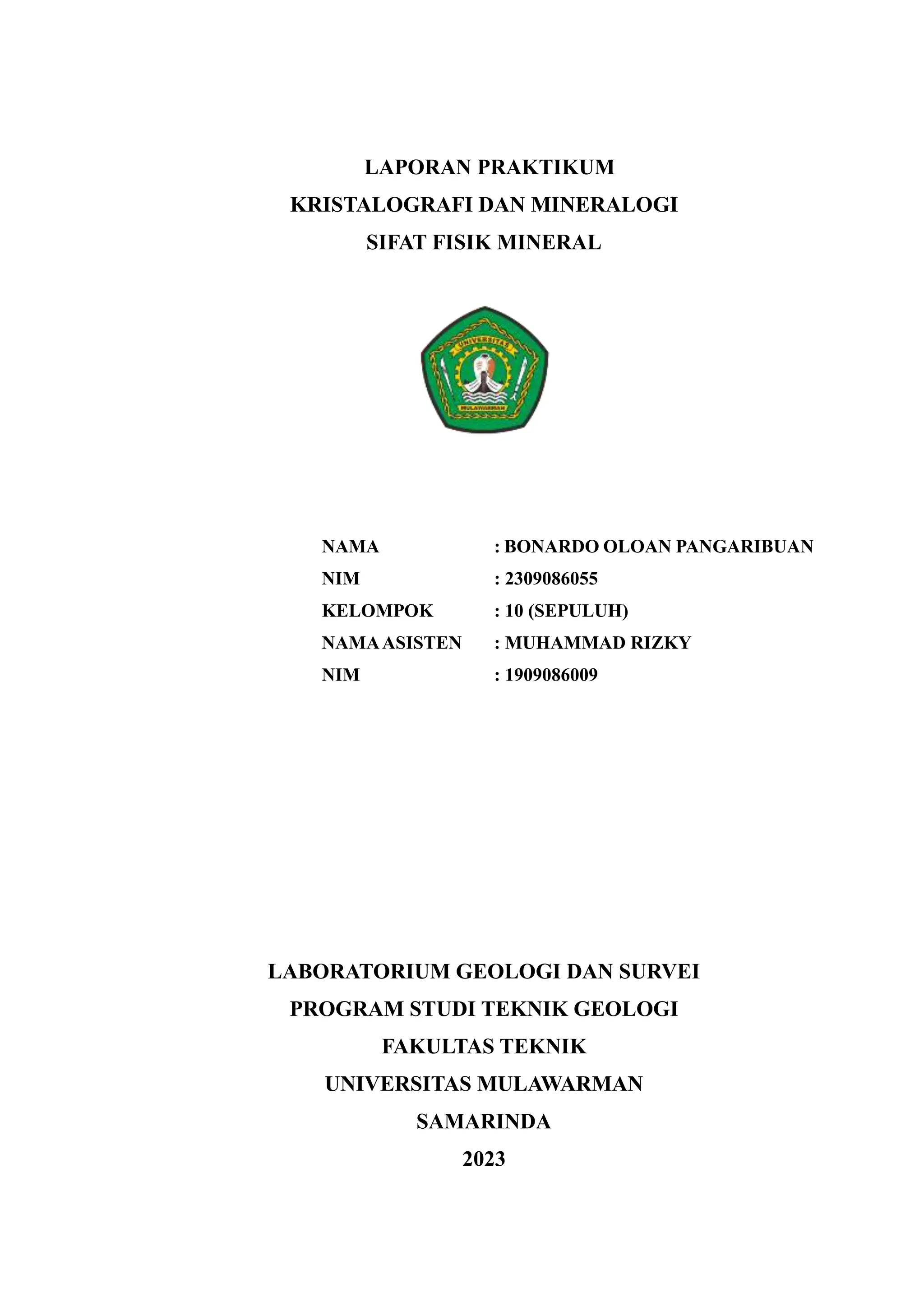 laporan sifat fisik mineral | DOCX