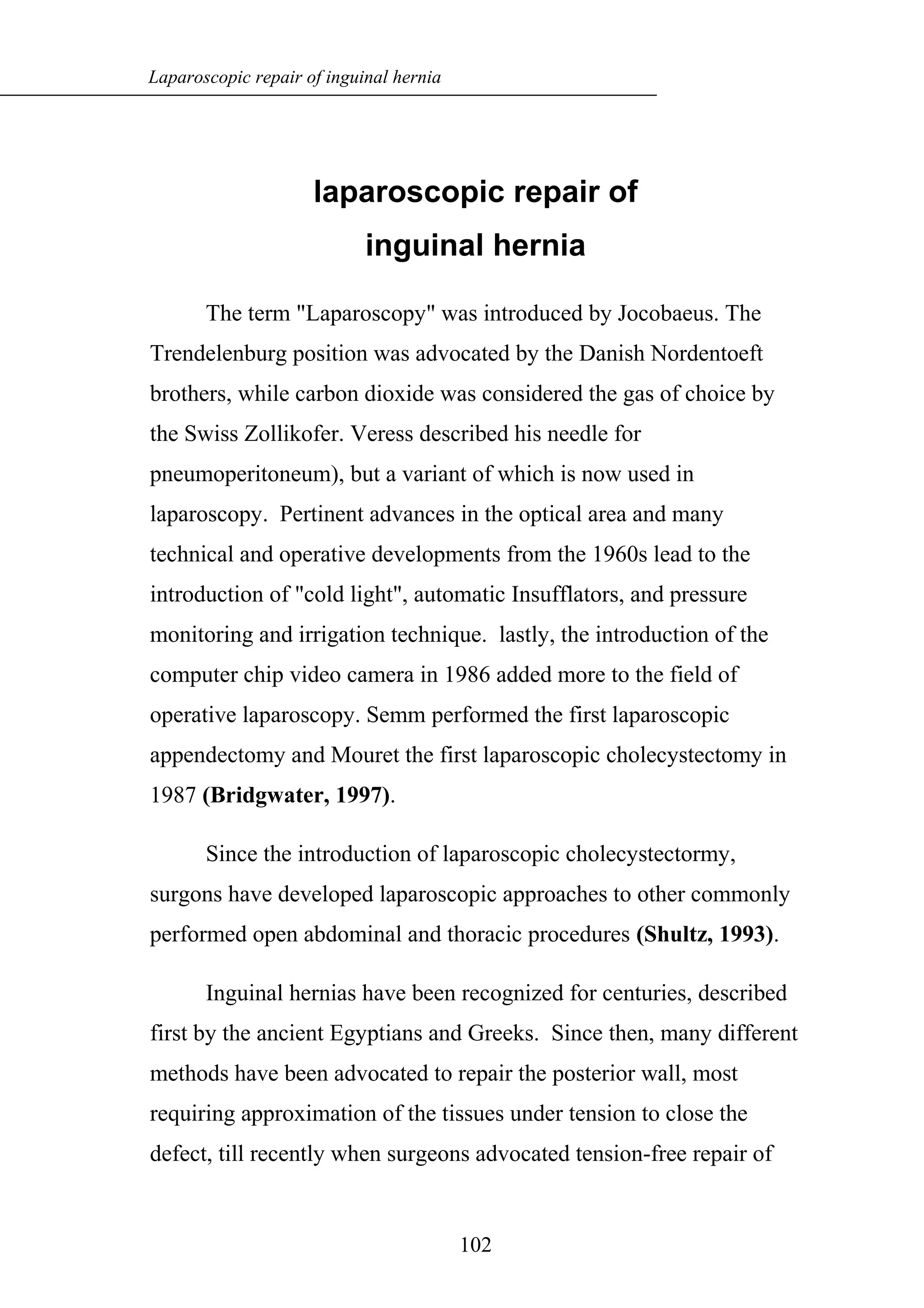 Laparoscopic repair of inguinal hernias | PDF