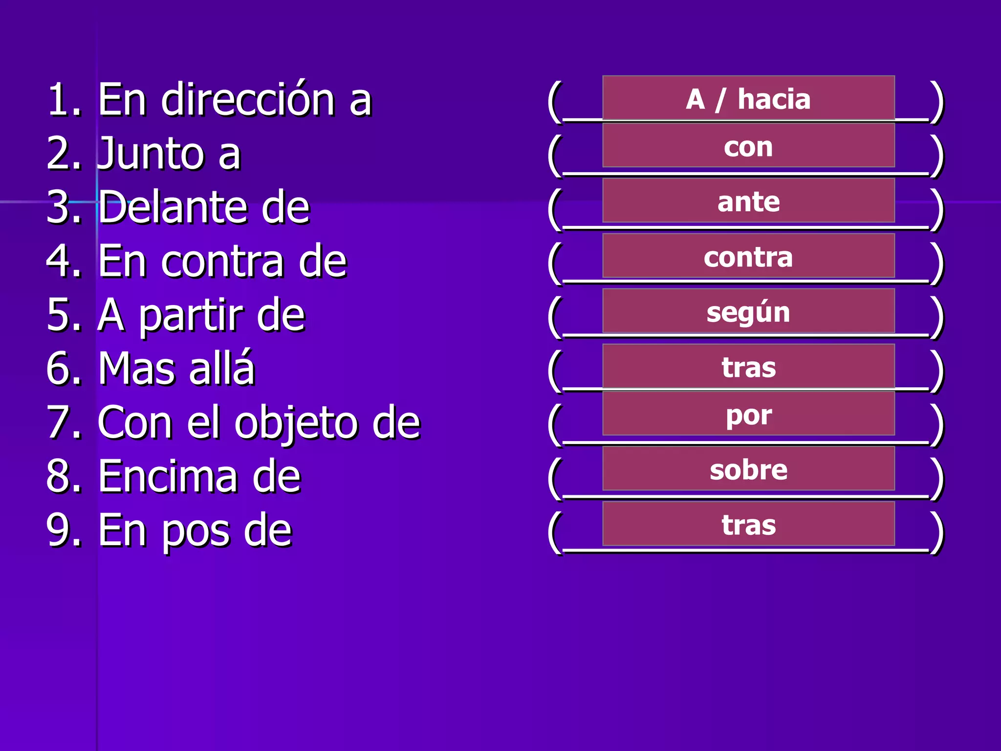 La preposición, otro tipo de conector importante | PPT