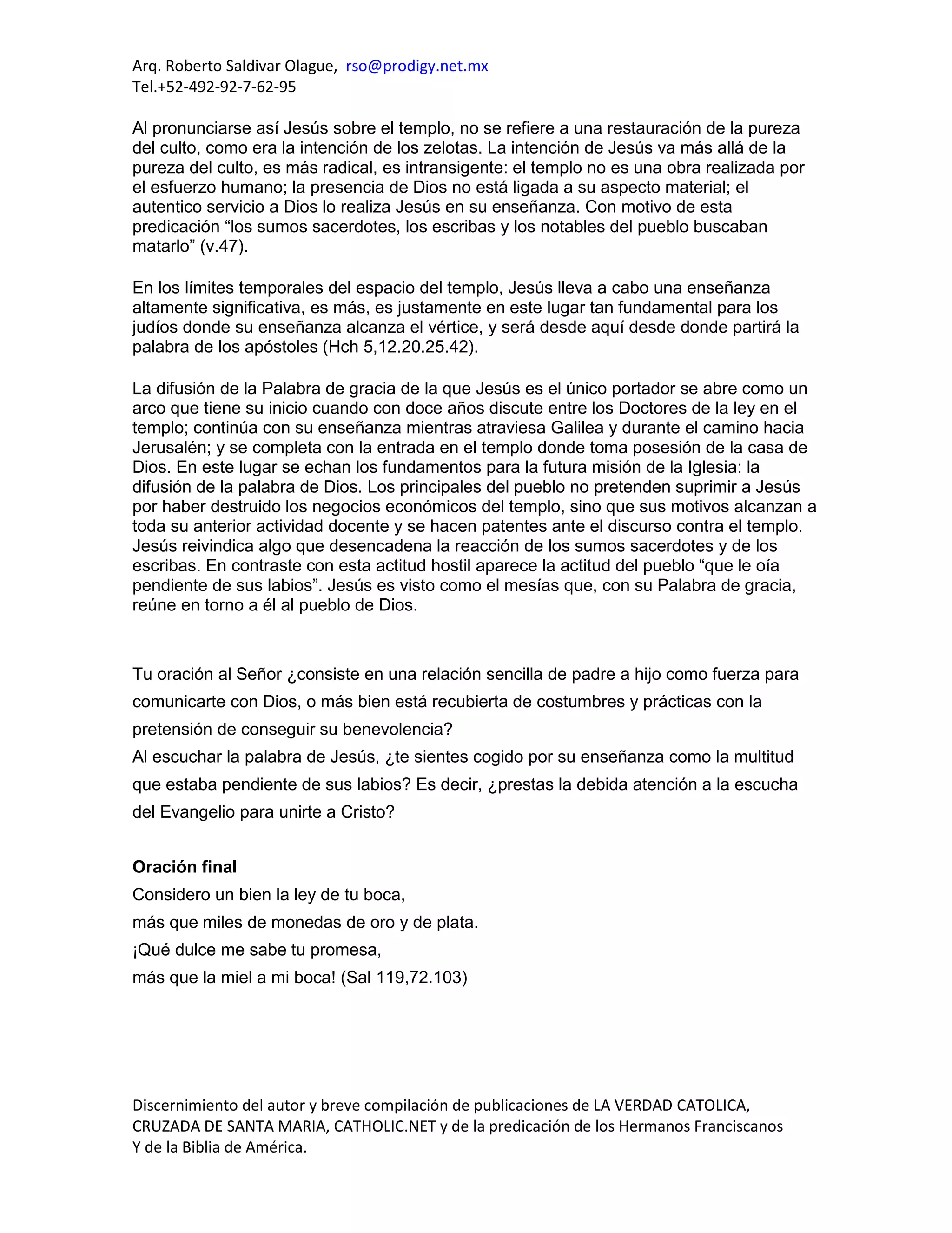 La presentacion d e la santisima virgen maria | PDF