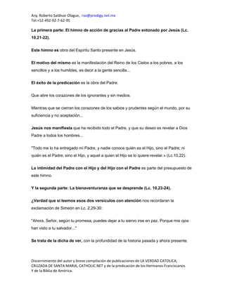 La presentacion d e la santisima virgen maria | PDF