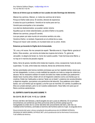 La presentacion d e la santisima virgen maria | PDF