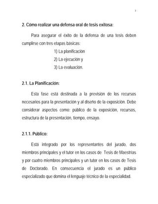 La presentacion oral de una tesis | PDF