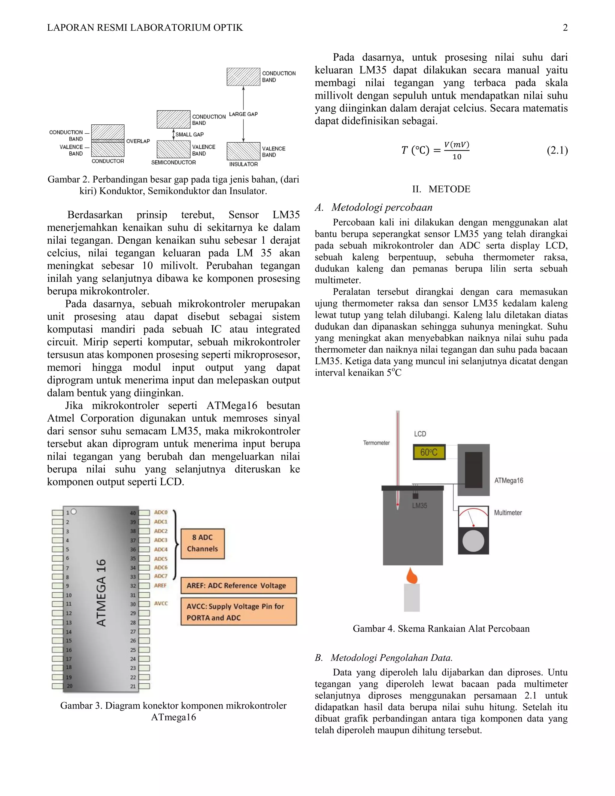 Laporan praktikum Fislab mikrokontroler LM 35 | PDF