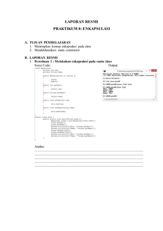 PBO - Lapres Enkapsulasi | DOCX