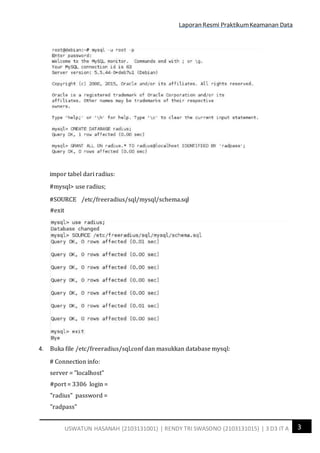 LAPORAN RESMI KEAMANAN DATA PROXY RADIUS | PDF