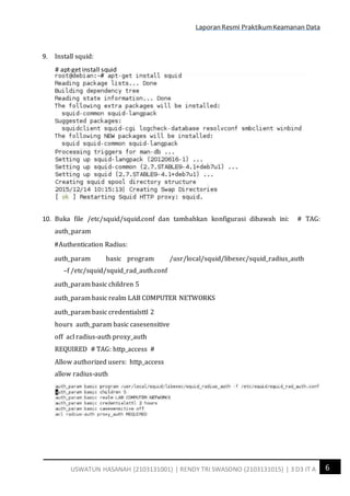 LAPORAN RESMI KEAMANAN DATA PROXY RADIUS | PDF