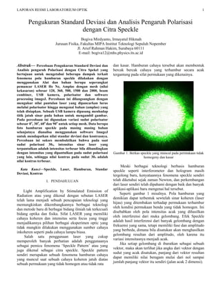 Laporan praktikum Fislab pola Speckle | PDF