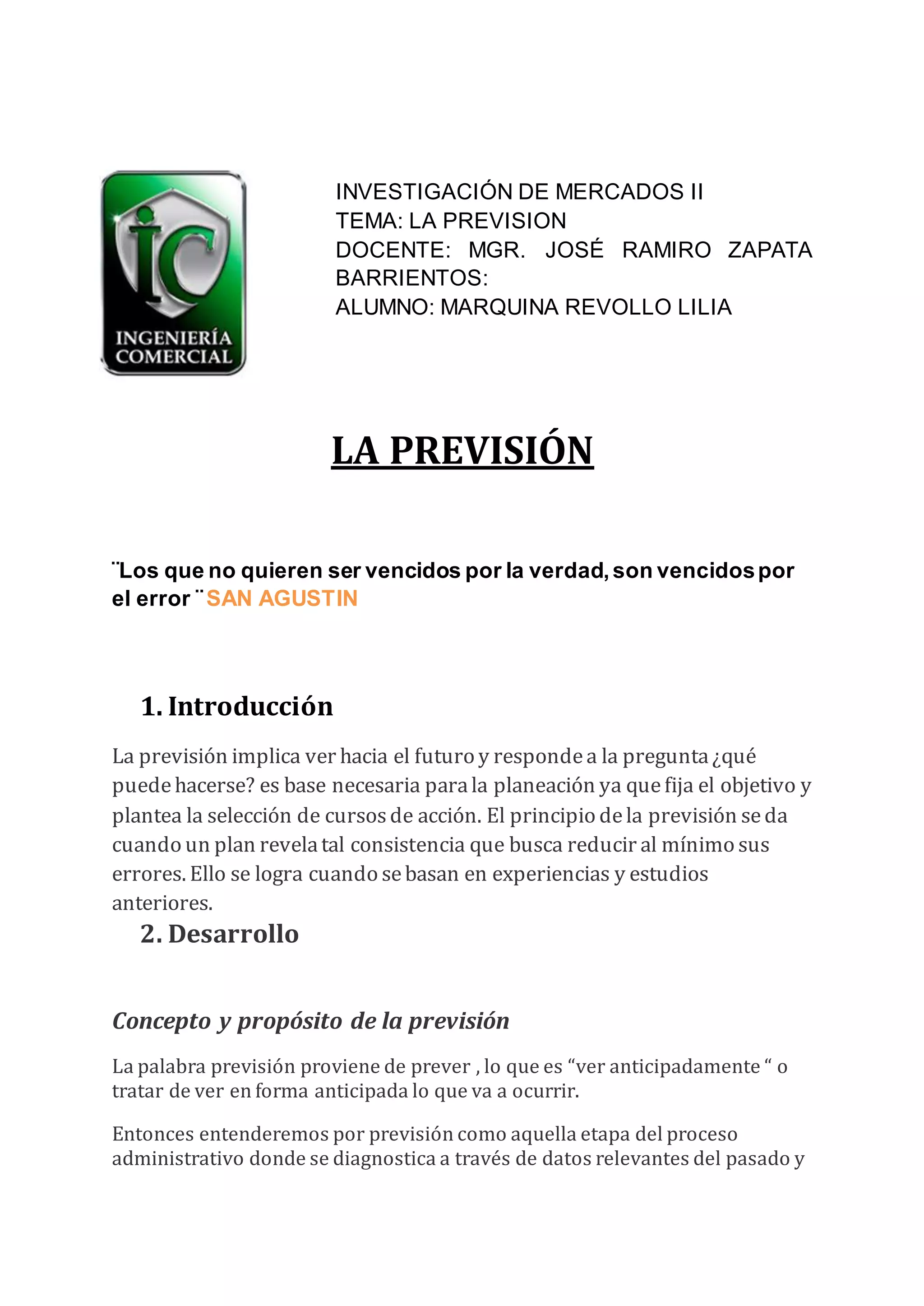 La prevision | PDF