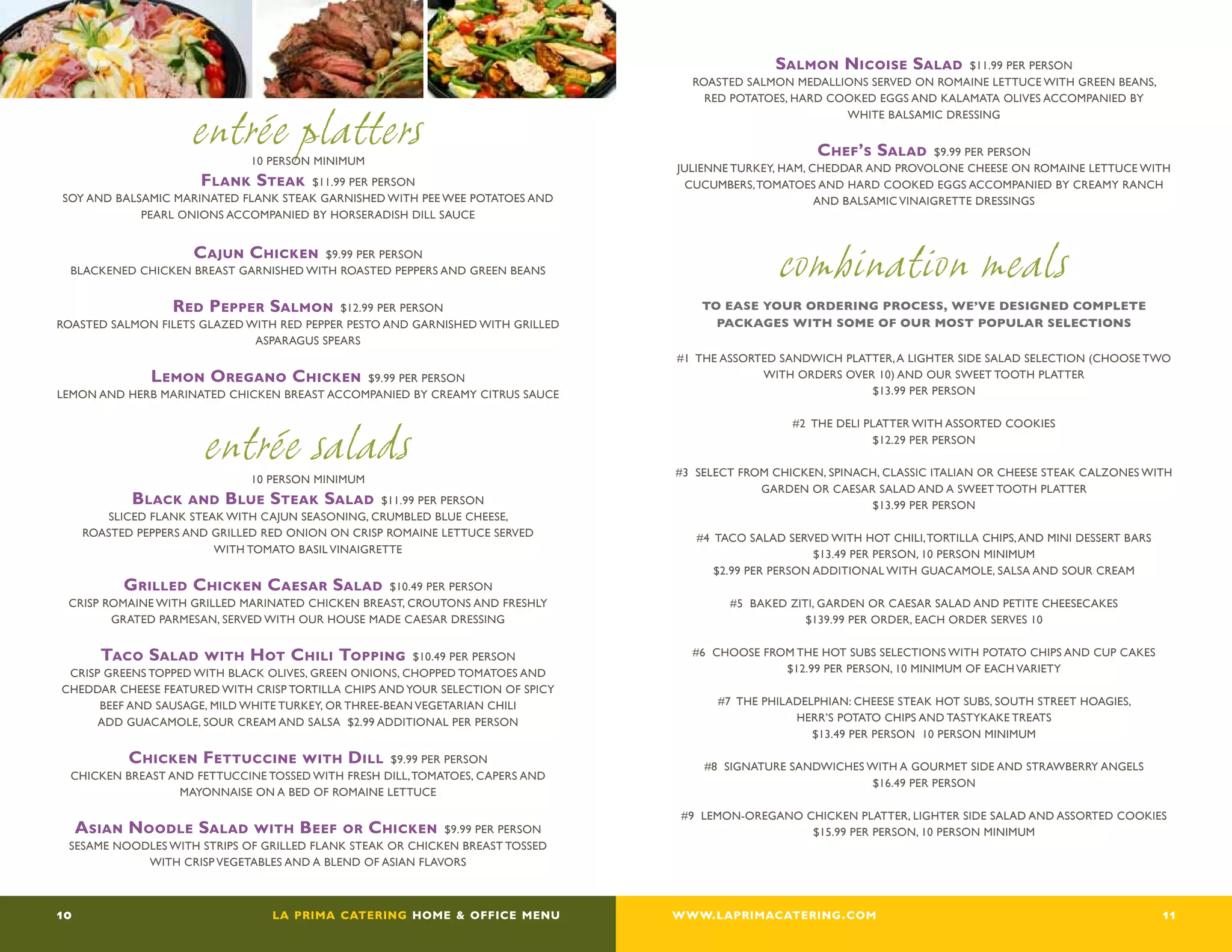 La Prima Catering Menu 2011 | PDF | Desserts and Baking | Food & Drink