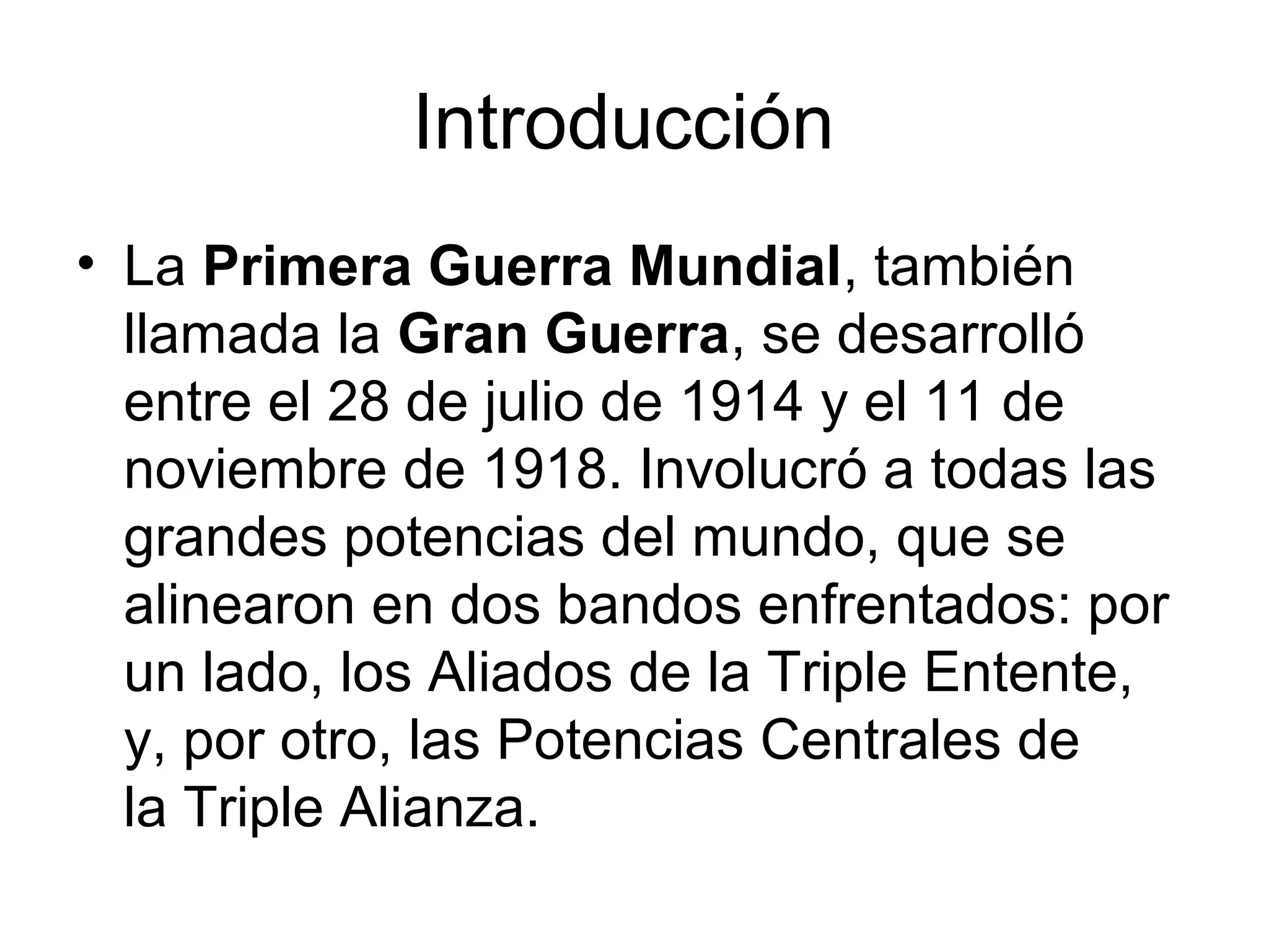 La primera guerra mundial | PPT
