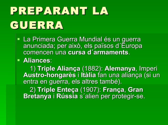 La Primera Guerra Mundial (1914 1918) | PPT