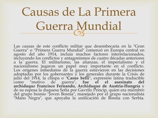 La primera guerra mundial katherine rivera | PPT