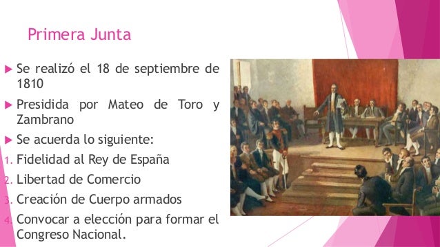 La primera junta de gobierno. unidad ll