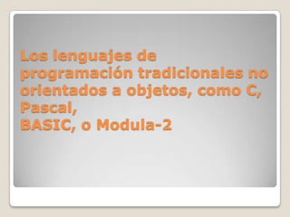 La programación orientada a objetos | PPTX