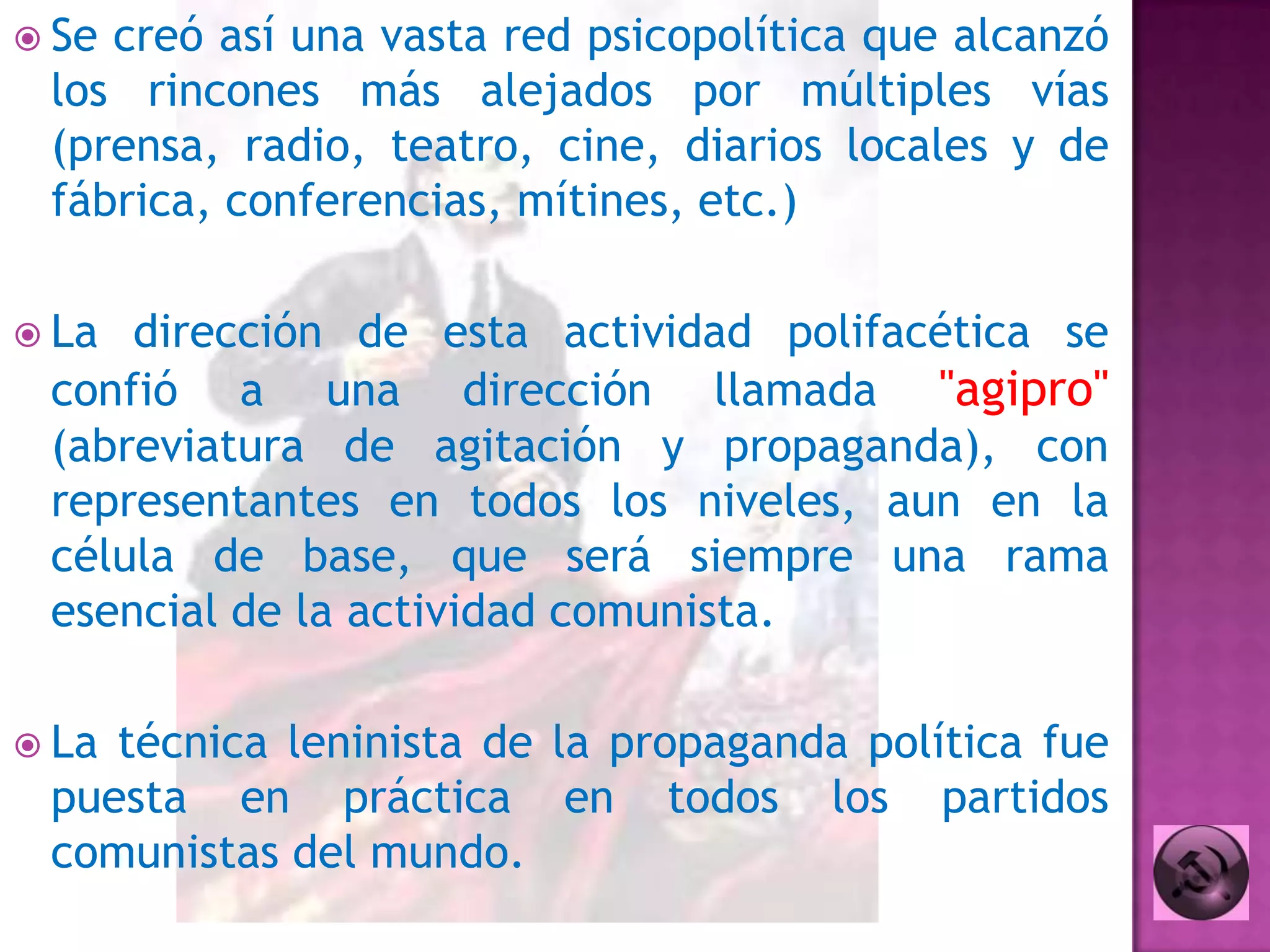La propaganda de tipo leninista | PPT