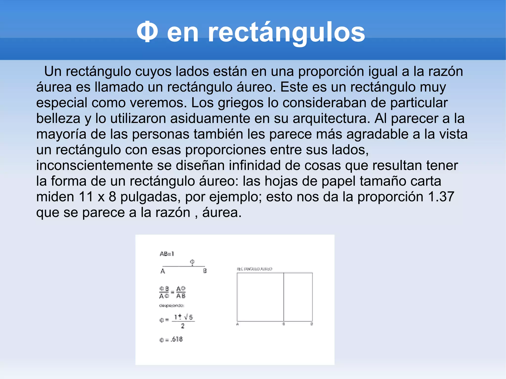 Grupo 3: La razón áurea en rectángulos | PPT