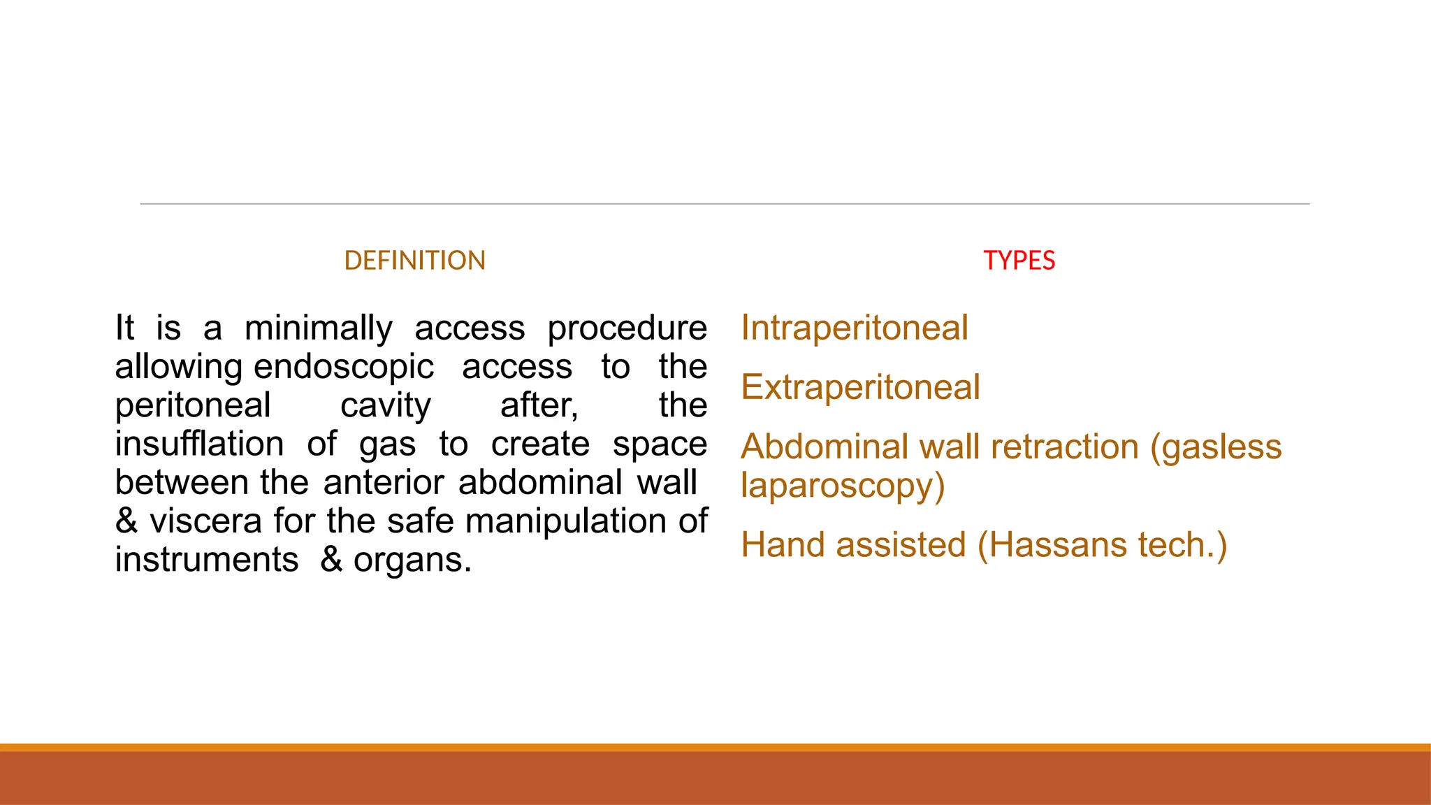 Laparoscopy surgeries and Anaesthetic management | PPTX
