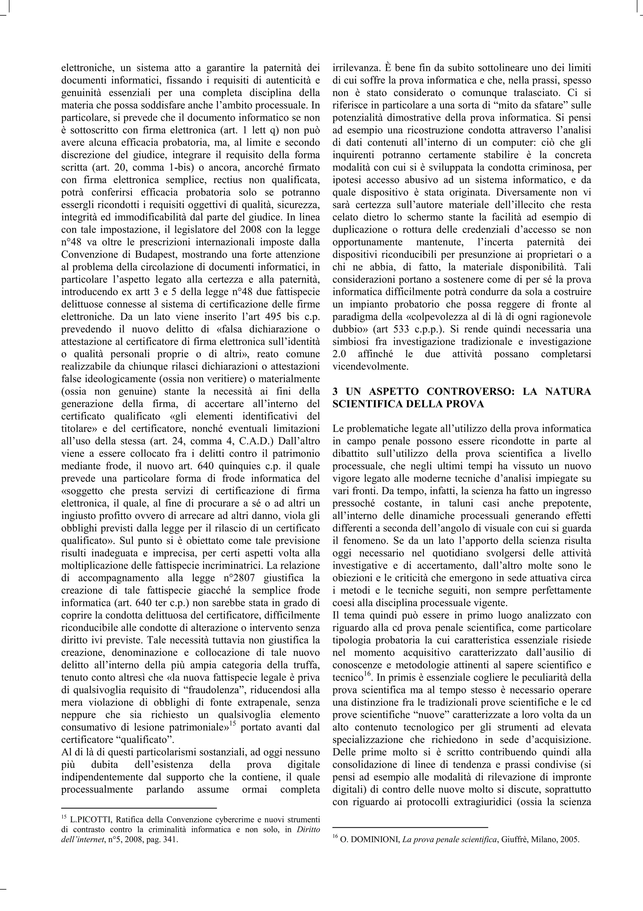 La Fragilità della Prova Informatica | PDF