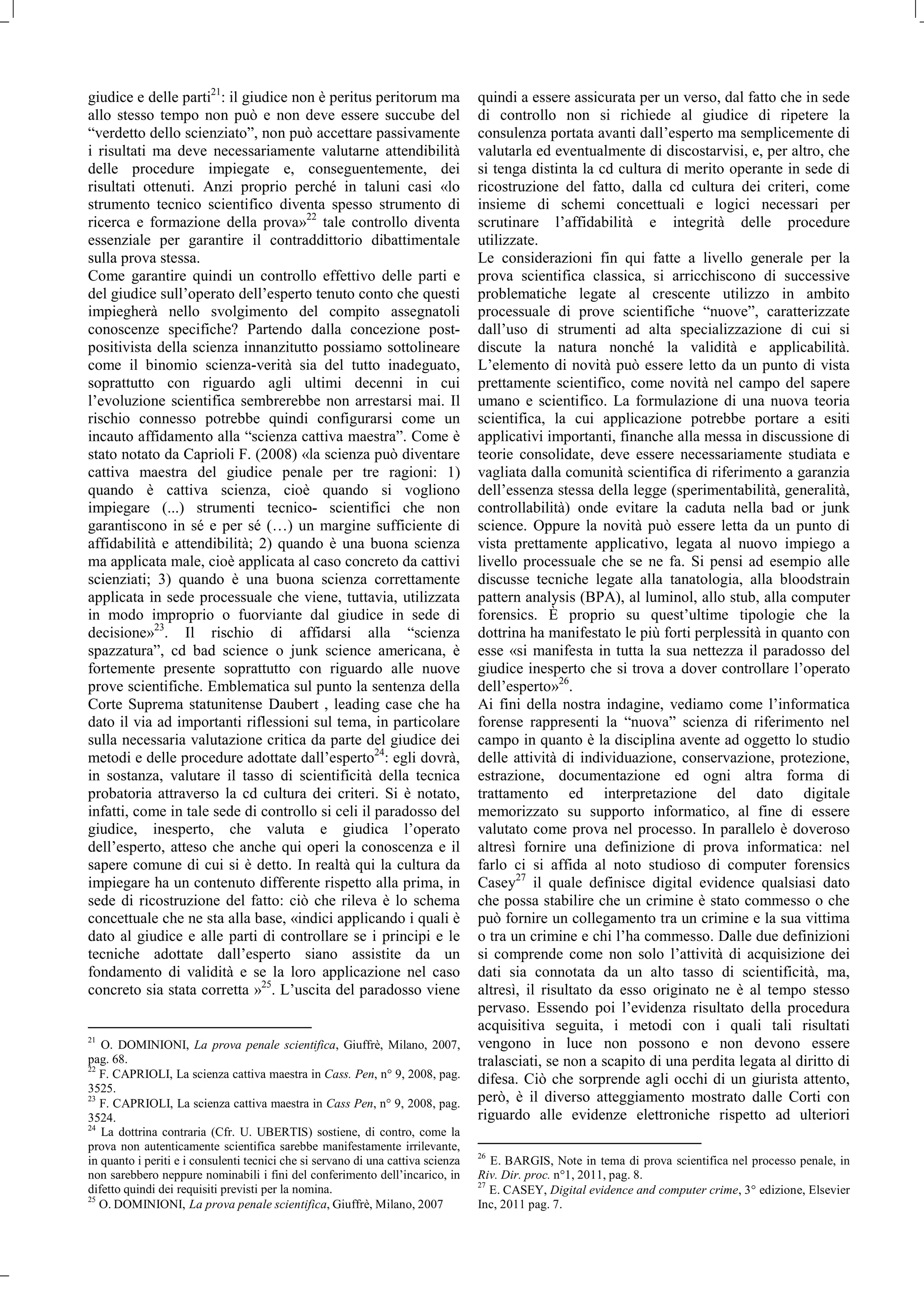 La Fragilità della Prova Informatica | PDF