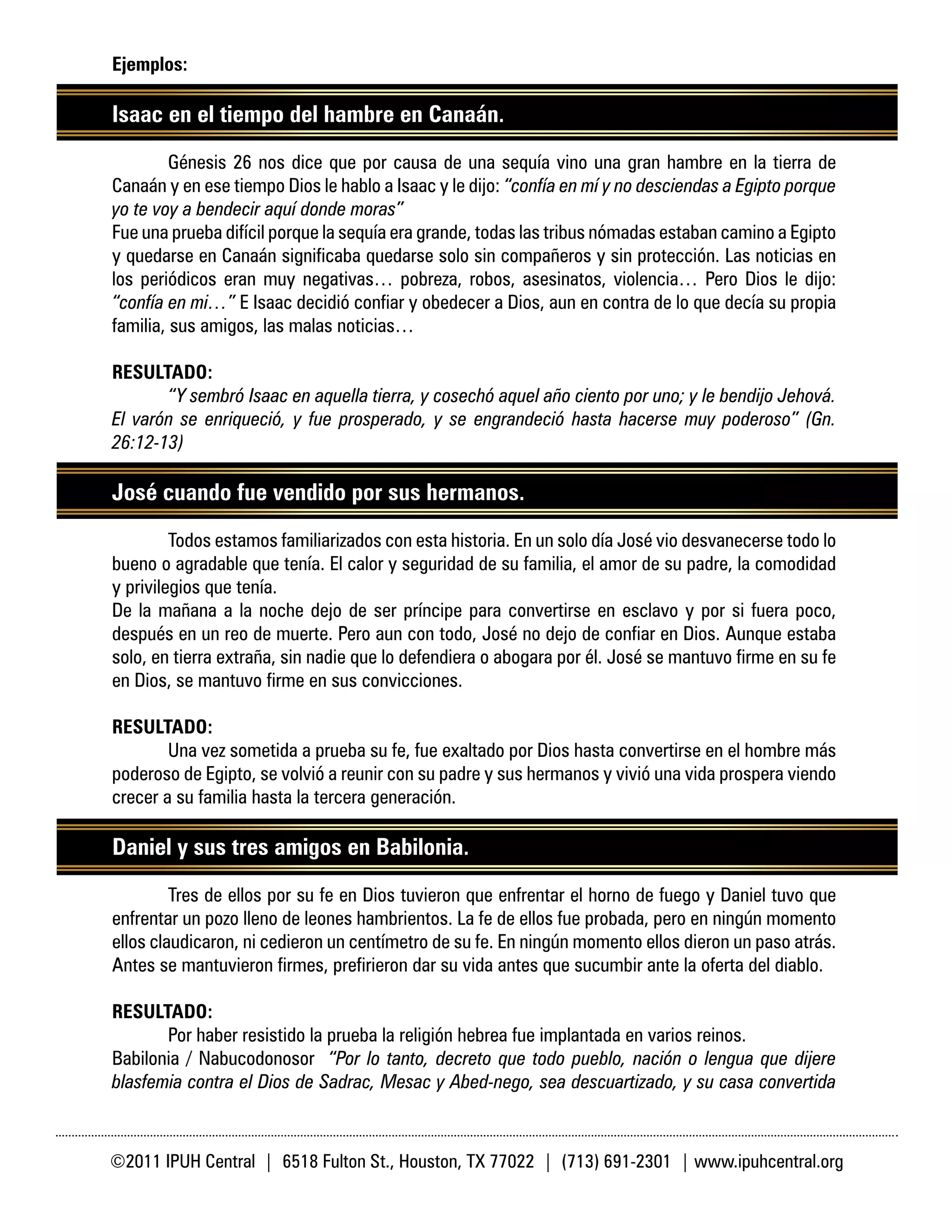 LA PRUEBA DE NUESTRA FE (Por: Pastor Felipe Chicas) | PDF